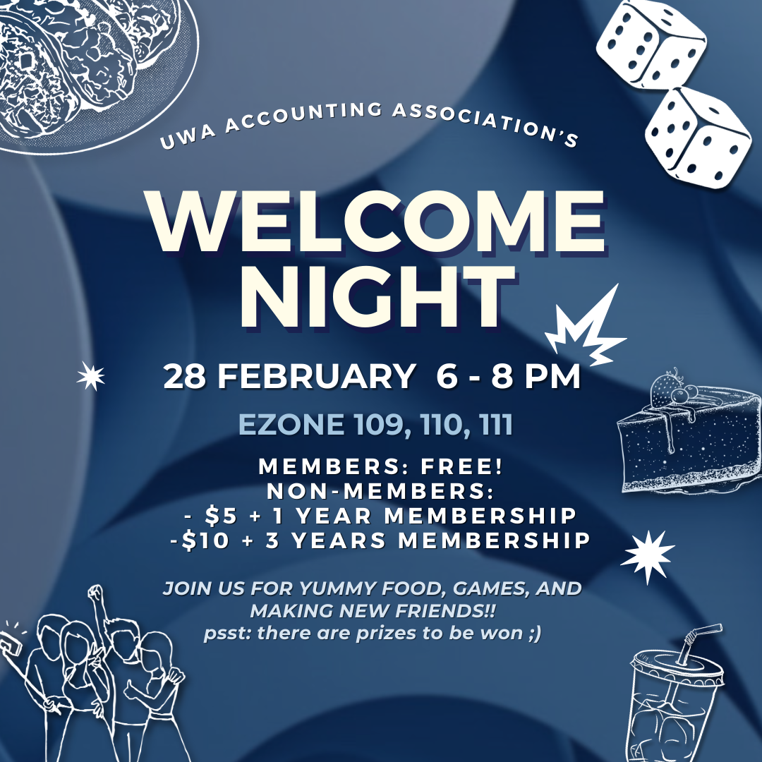 UWA Accounting Association: Welcome Night | UWA Student Guild